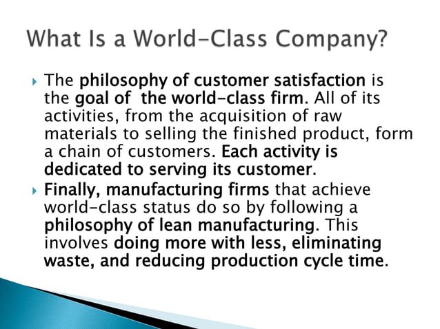 Lecture 25 conversion cycle -wolrd class companies & lean manufacturing ...