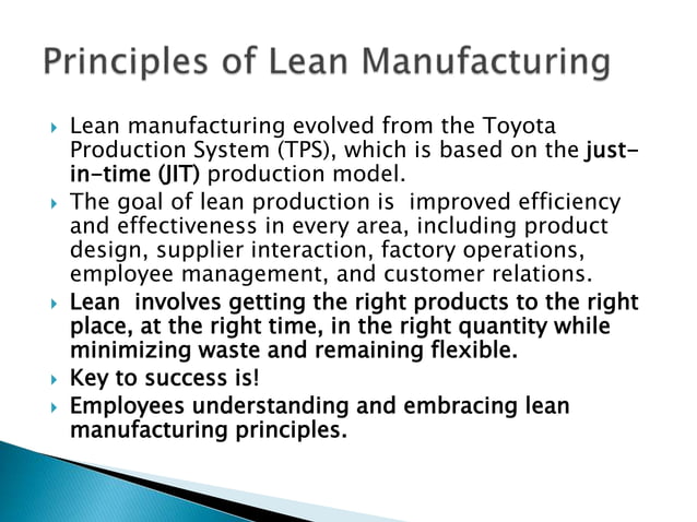 Lecture 25 conversion cycle -wolrd class companies & lean manufacturing ...