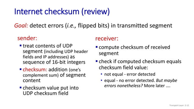 Lecture 25 Link Layer Error Detection And Multiple Accesspptx