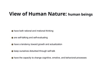 Lecture 25 REBT. Rational Emotive Behaviour Therapy | PPTX