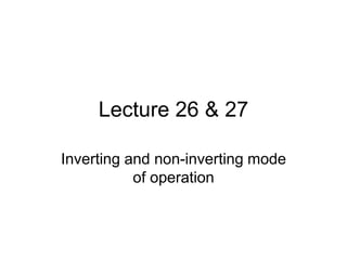 Lecture series of inverter amplifier ppt | PPT