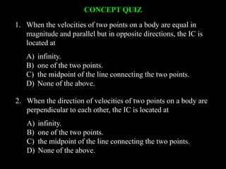 Dynamics Instantaneous center of zero velocity | PDF