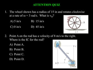 Dynamics Instantaneous center of zero velocity | PDF