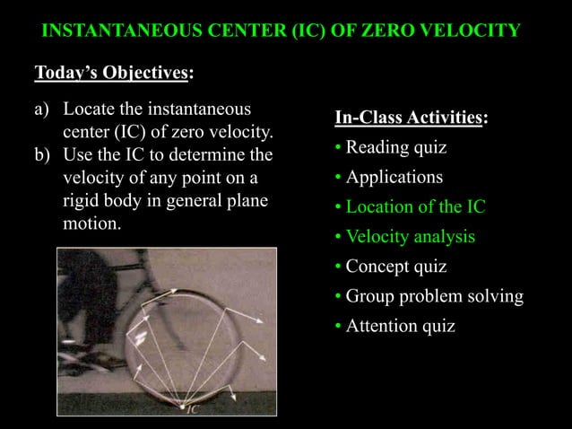 Dynamics Instantaneous center of zero velocity | PDF