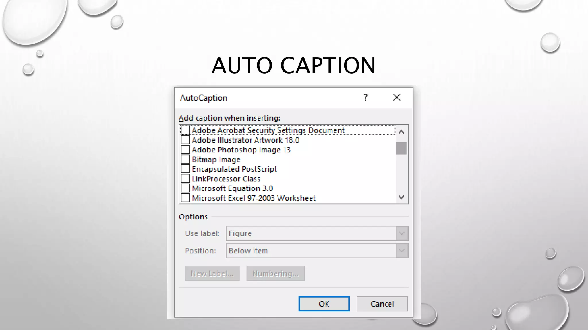 what are captions in ms word | PPTX