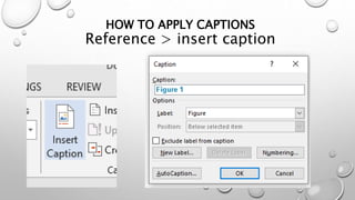 what are captions in ms word | PPTX