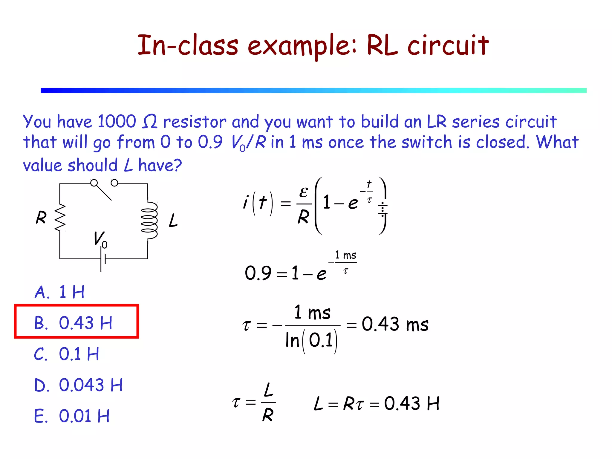 Lecture 27 inductors. stored energy. lr circuits | PPT