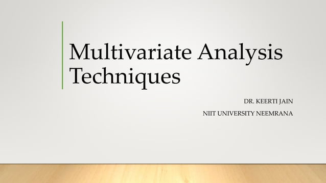 Multivariate Variate Techniques | PPTX