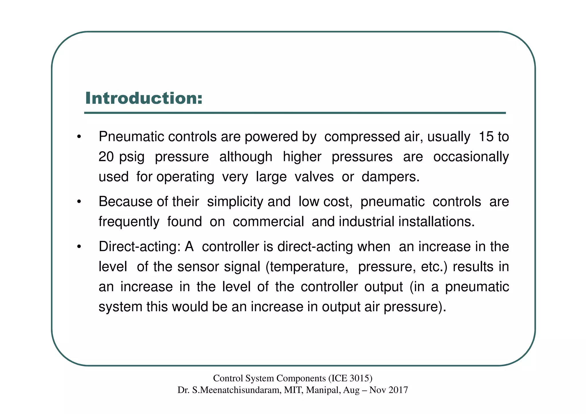 Lecture 28 pneumatic control devices | PPT