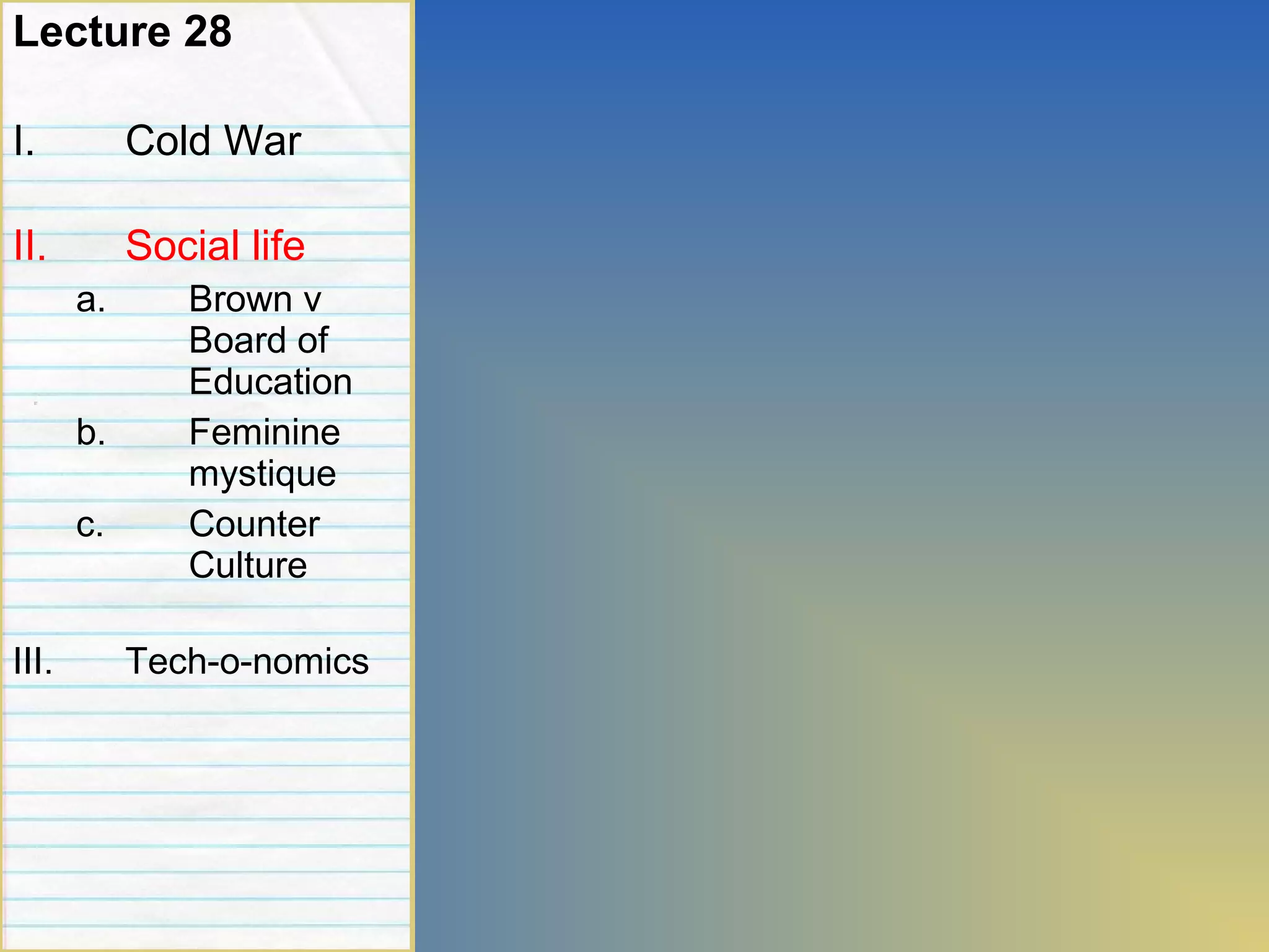 Lecture 28 1960s cold war | PPT
