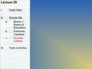 Lecture 28 1960s cold war | PPT