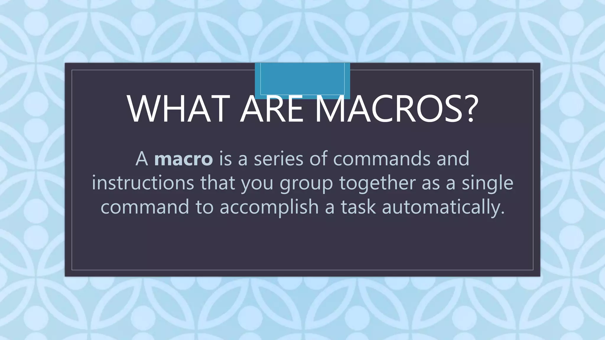 Macros in ms word | PPTX