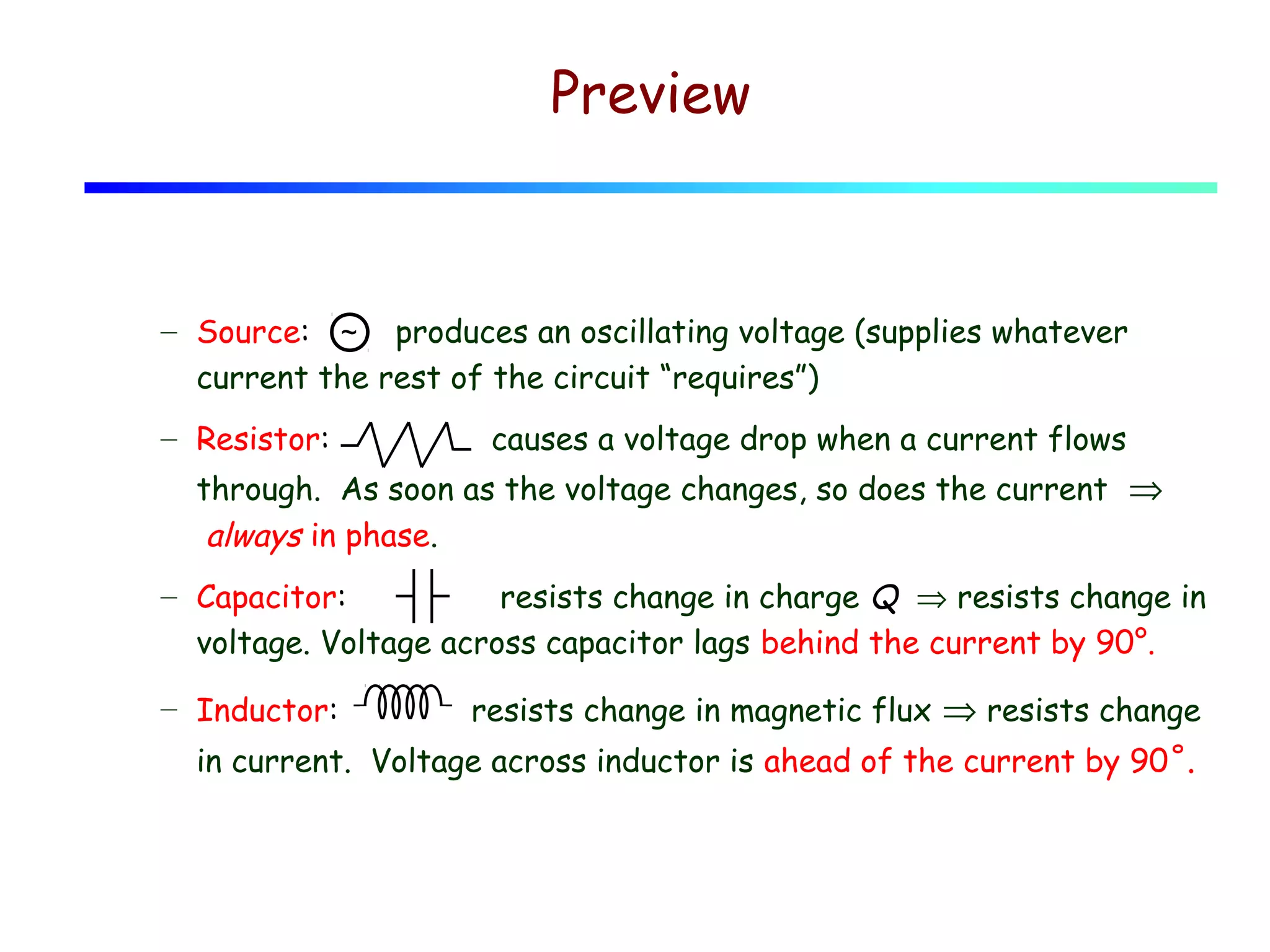 Lecture 29 ac circuits. phasors. | PPT
