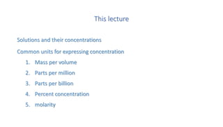 solutions and their concentrations in Analytical chemistry by Azad ...