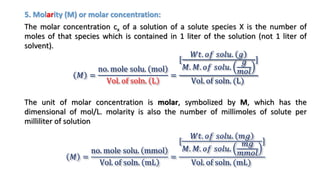 Concentration Chemistry Formula