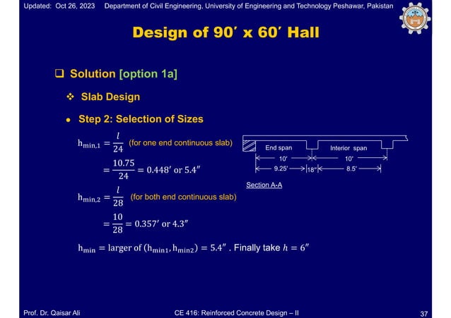 Design of the one-way slab in Rcd 2 course.pdf
