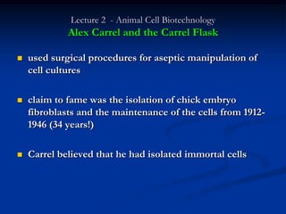 Lecture 2 animal cell biotechnology | PPT