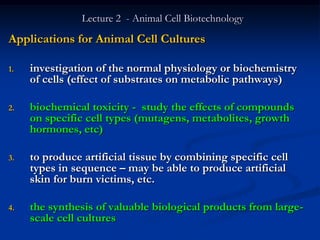 Lecture 2 animal cell biotechnology | PPT