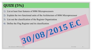 LECTURE_2 Architecture of 8086 Microprocokessor.pptx | Operating Systems | Computer Software and ...