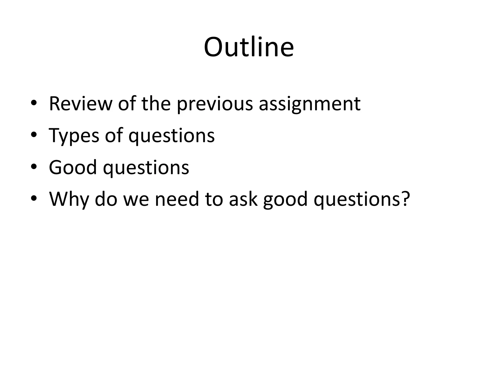 EBD Course: Lecture 2 - Asking Answerable Questions | PPT
