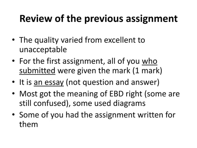 EBD Course: Lecture 2 - Asking Answerable Questions | PPT