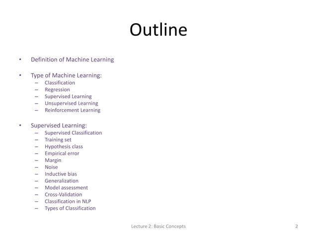 Lecture 2 Basic Concepts in Machine Learning for Language Technology | PPT