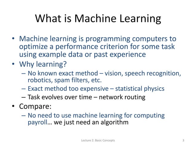 Lecture 2 Basic Concepts in Machine Learning for Language Technology | PPT