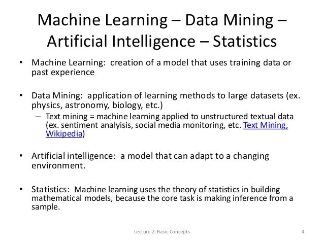 Lecture 2 Basic Concepts in Machine Learning for Language Technology