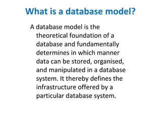 Database Management & Models | PPT