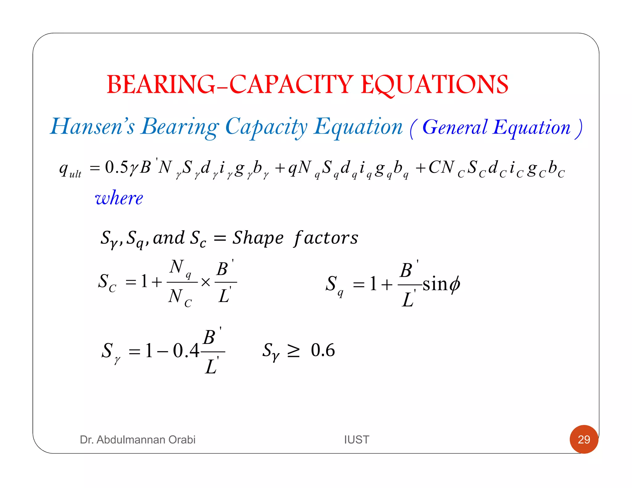 Lecture 2 bearing capacity | PDF
