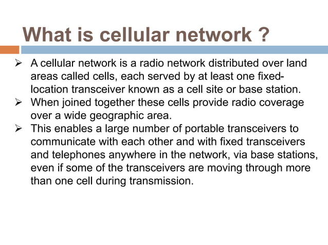 Lecture 2 (Cellular Network).pptx Lecture 2 (Cellular Network | PPTX | Computer Networking ...