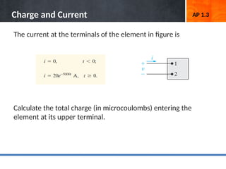 Lecture 2 on charge, current, and voltage | PPTX