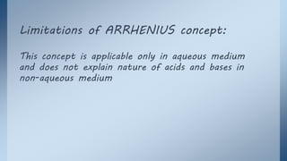 arrhenius concept of acids and bases | PPTX