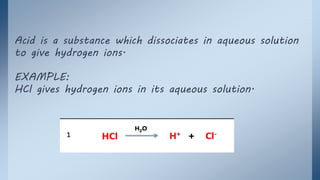 arrhenius concept of acids and bases | PPTX