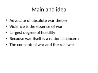 Lecture 2 Clausewitz as a strategist of war | PPTX