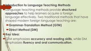 Comprehensive Overview of Grammar-Translation and Direct Methods in ...