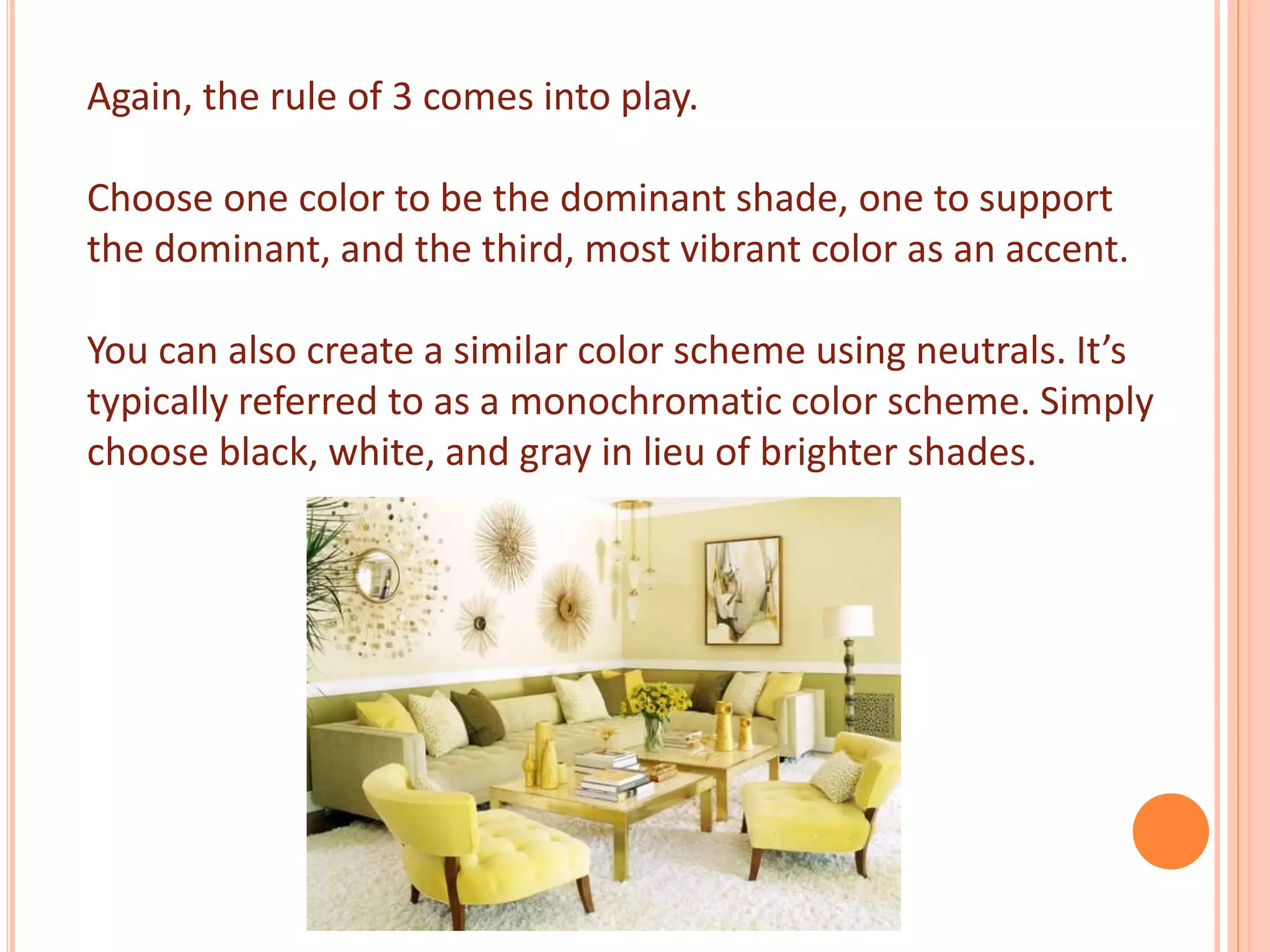 Colors in interior design | PPTX