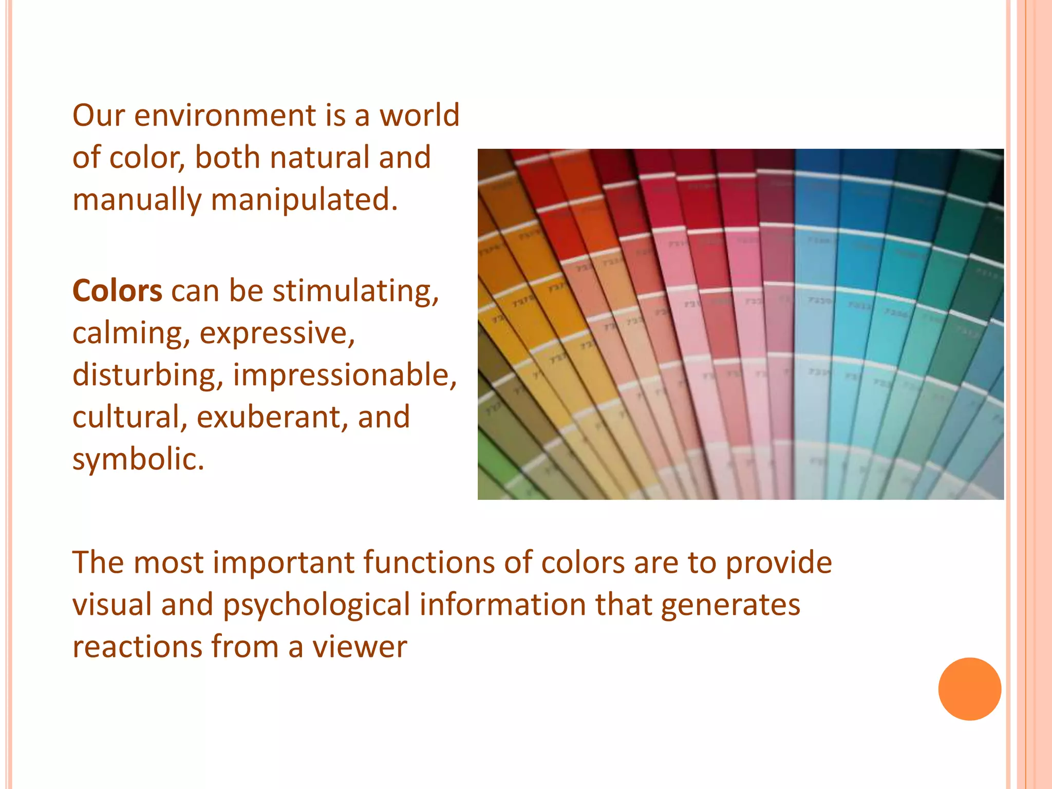 Colors in interior design | PPTX