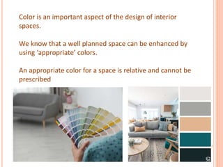 Colors in interior design | PPTX