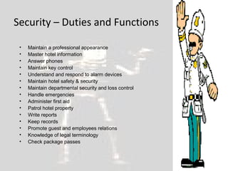 Lecture 2 FRONT OFFICE FUNCTIONS - THE ROOMS DIVISION | PPT