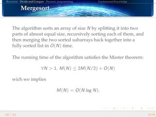 Divide&Conquer & Dynamic Programming | PDF