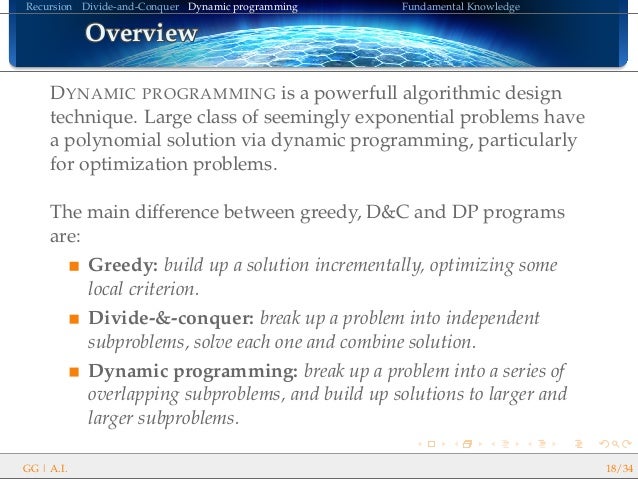 Divideandconquer And Dynamic Programming