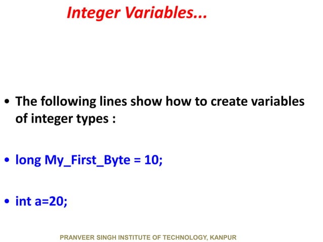 Lecture2datatypesvariablesppt