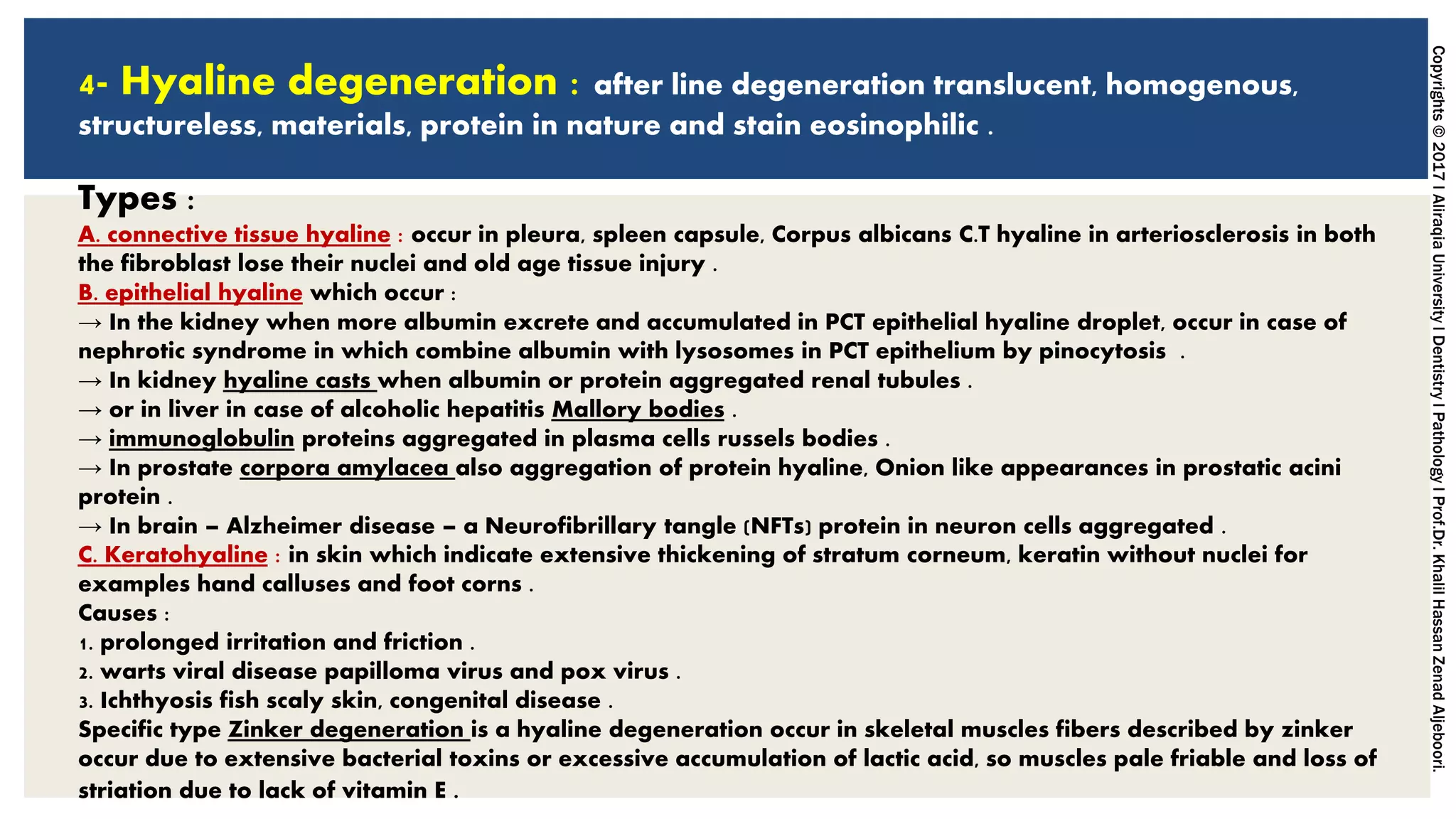 Lecture 2 Degenerative changes and cellular injury | PPTX