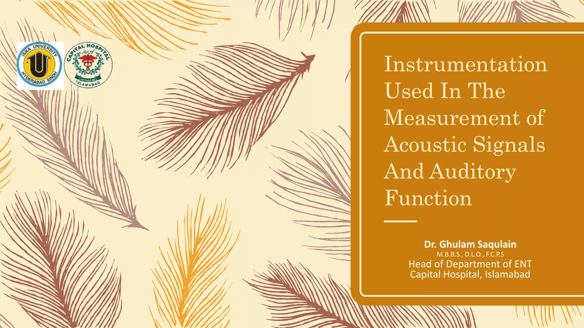 Lecture 2 e instrumentation used in the measurement of acoustic signals ...