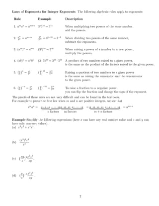 Lecture 2, exponents and radicals | PDF