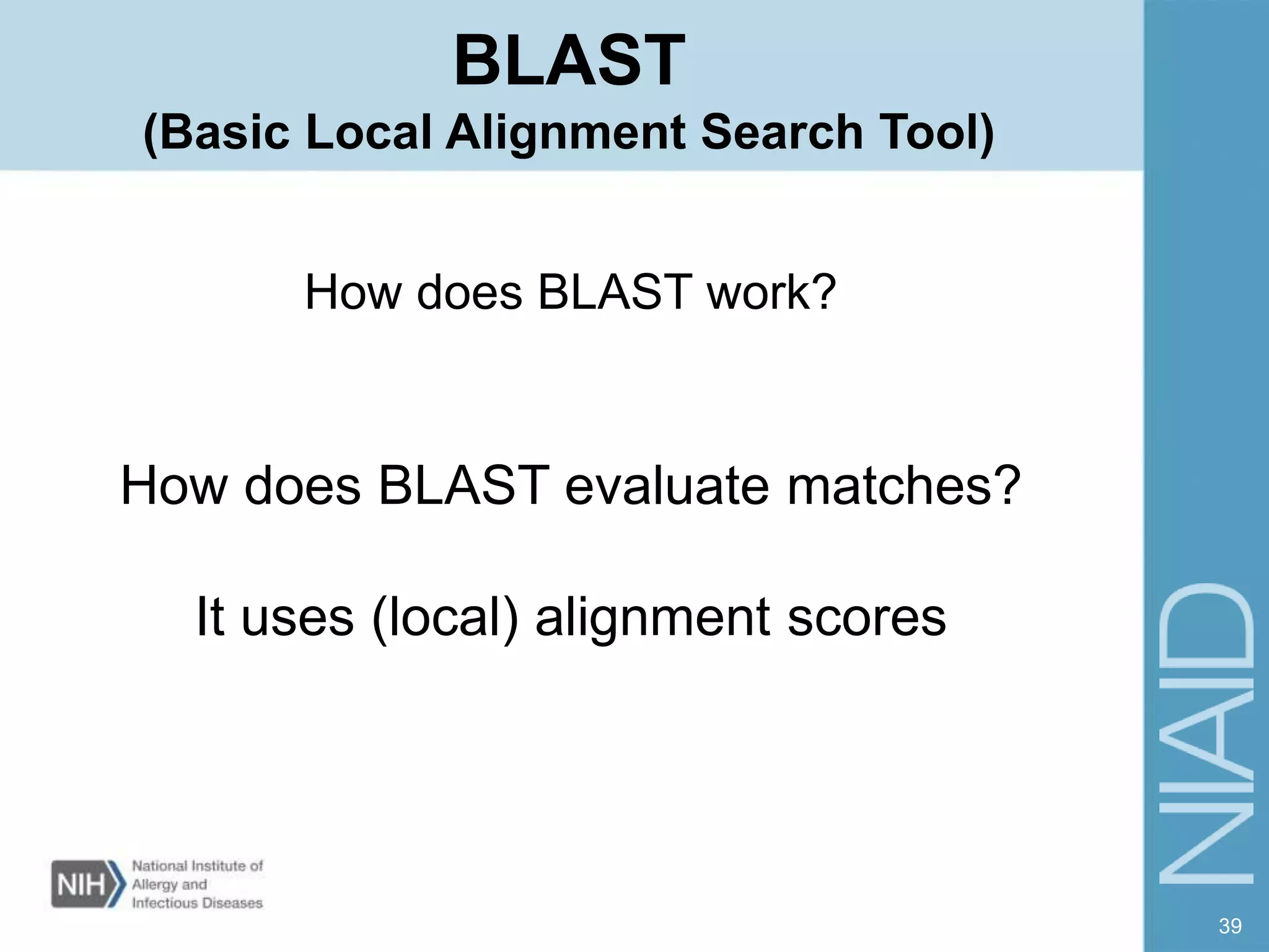 BLAST and sequence alignment | PPTX