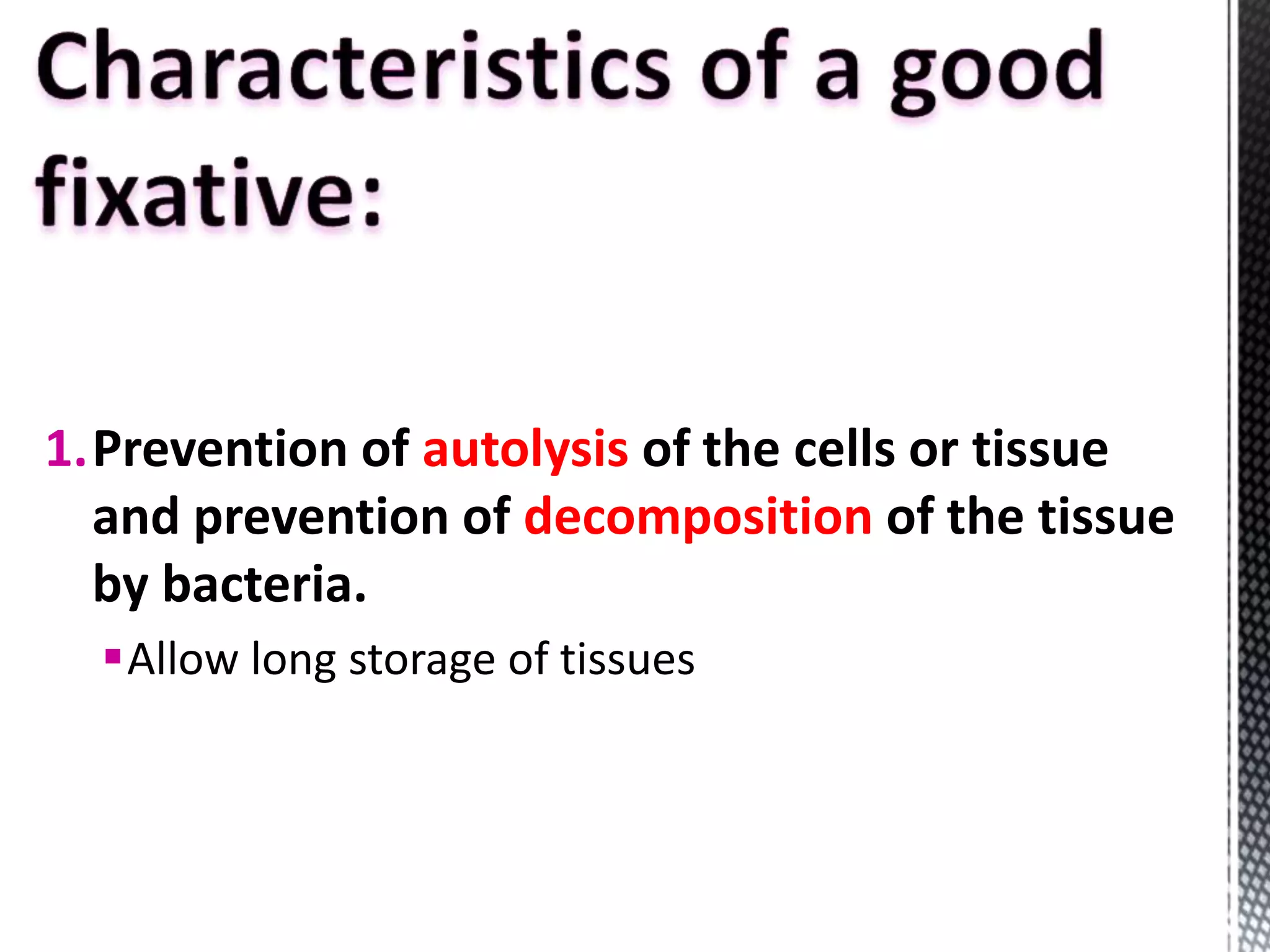 Principles, Methods and Types of Fixatives | PPTX | Biological Sciences ...