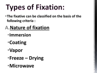 Principles, Methods and Types of Fixatives | PPTX