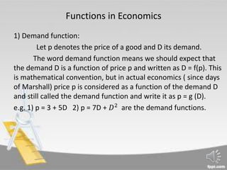 Functions in Economics Part-I.pdf | Business | Business and Finance